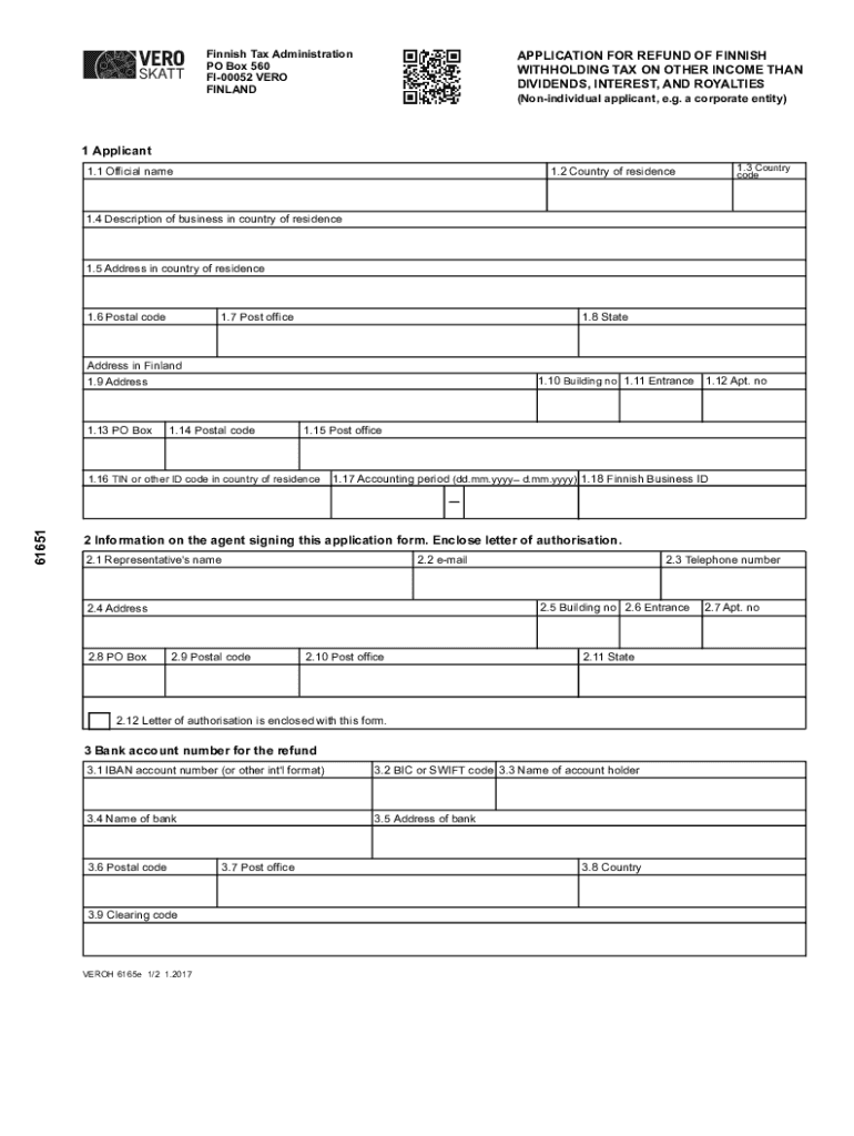 Fillable Online Finland - Corporate - Withholding taxes Fax Email Print ...