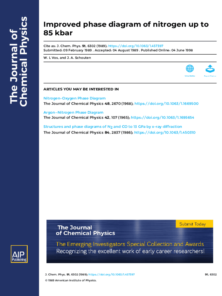 Fillable Online Improved phase diagram of nitrogen up to 85 kbar Fax ...
