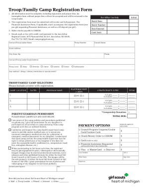 Fillable Online Troop/Family Camp Registration Form Fax Email Print - pdfFiller