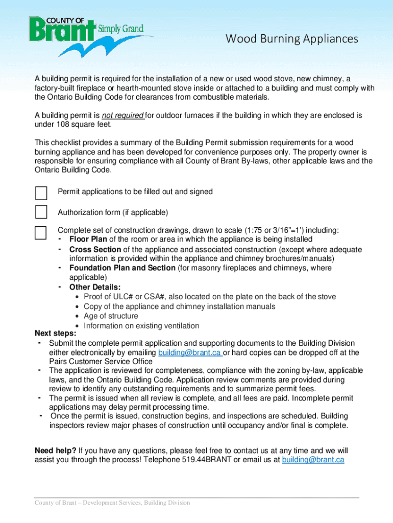 Fillable Online Wood Stoves, Fireplace Inserts and Chimneys- Permits ...