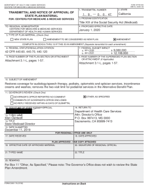 Fillable Online Form CMS-179 Transmittal and Notice of Approval of ...