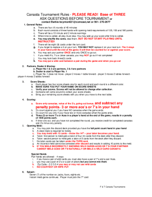 Fillable Online Canasta Rules, how to play the card game ... Fax Email ...