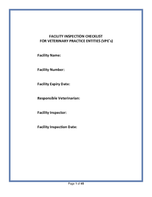 Fillable Online Veterinary Inspection Checklist Fax Email Print - pdfFiller
