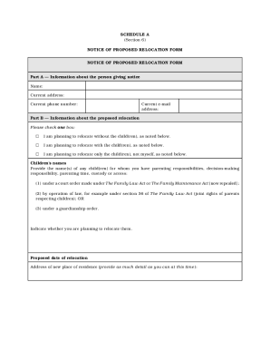 Fillable Online NOTICE OF PROPOSED RELOCATION FORM Fax Email Print ...