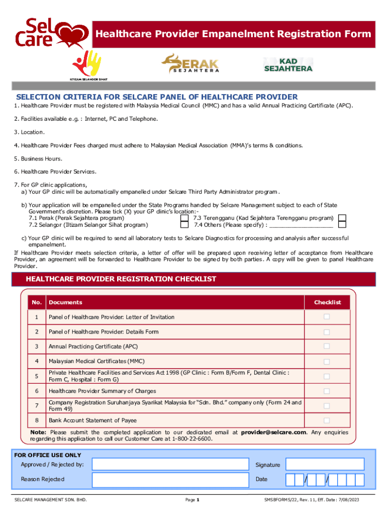 Fillable Online Healthcare Provider Empanelment Registration Form Fax Email Print - pdfFiller