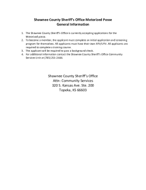 Fillable Online The Shawnee County Sheriff's Department wants to form a ...