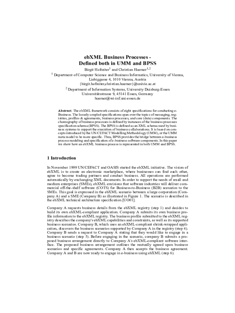 Fillable Online ebXML Business Processes - Defined both in UMM and BPSS Fax Email Print - pdfFiller