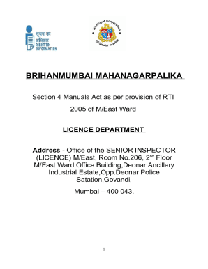 Fillable Online 17 Manuals under section 4(1) (b), Right Information ...