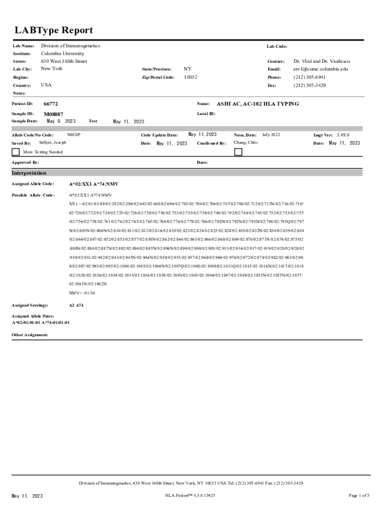 Fillable Online LABType: Reverse SSO DNA Typing Multiplex Assays Fax ...