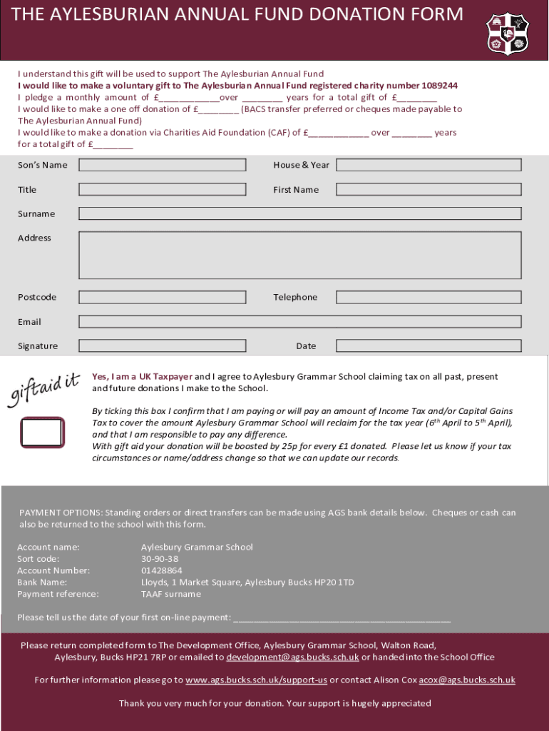 Fillable Online School Support Fund - Charity Commission Fax Email ...