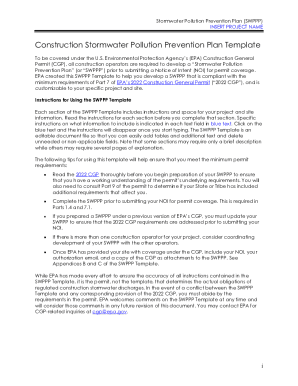 Fillable Online Stormwater Pollution Prevention Plan (SWPPP) INSERT ...