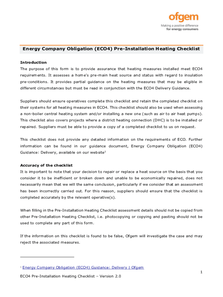 Fillable Online Energy Company Obligation Forms and Tables Fax Email ...