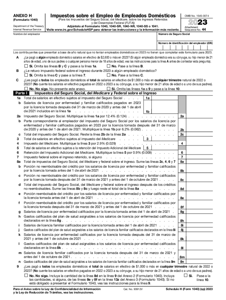 Completable En línea Form 1040-PR Instructions for Schedule H (Spanish ...