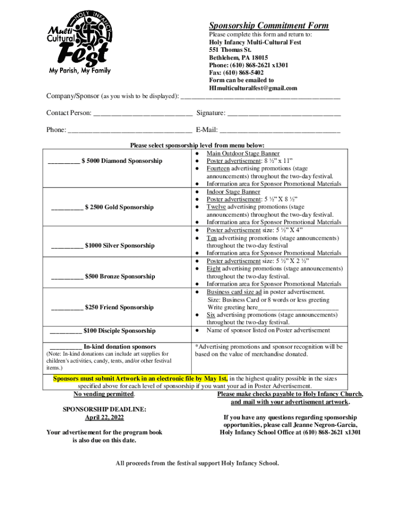 Fillable Online Baptism Sponsor Eligibility Form - Bethlehem Fax Email Print - pdfFiller