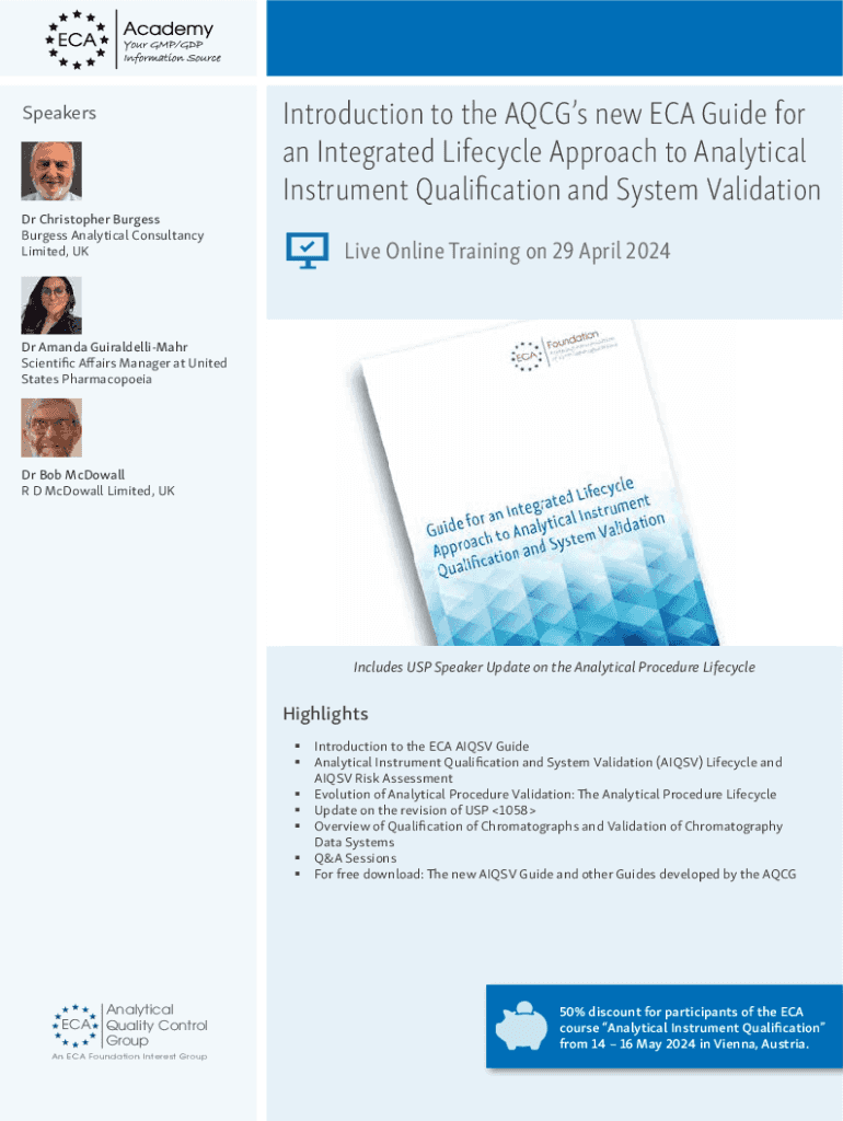 Fillable Online GMP News: The new ECA Guide on Analytical Instrument ...