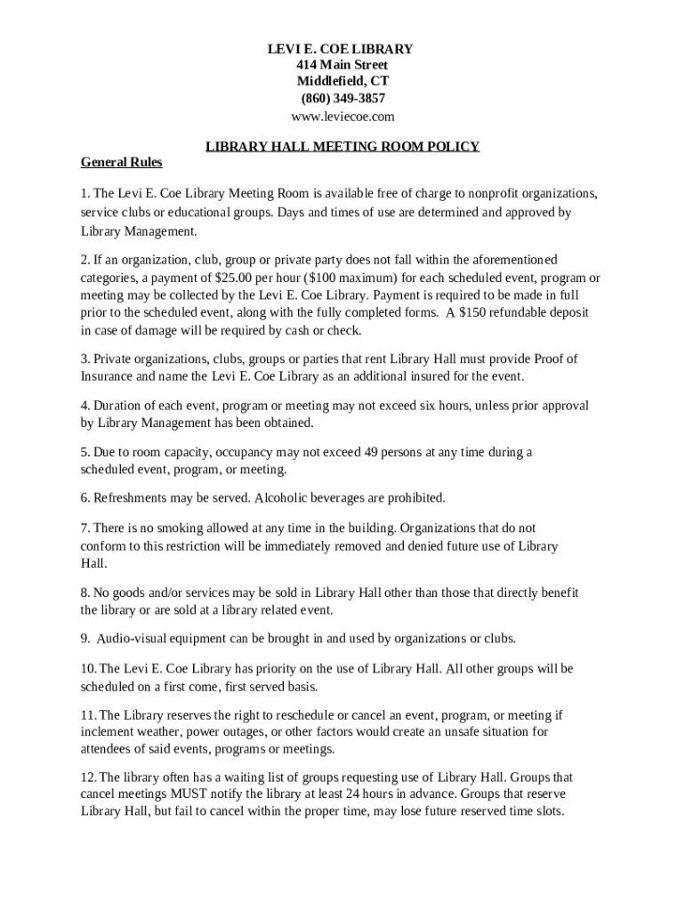 LEVI E. COE LIBRARY: Public Internet Access Sites - Middlefield Doc ...