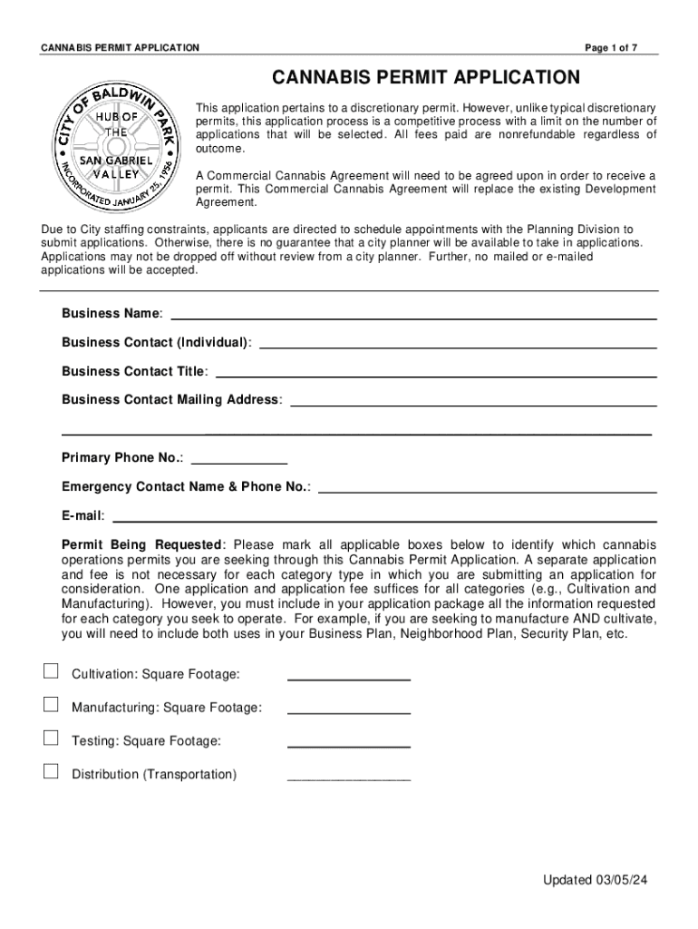 Fillable Online Commercial Cannabis Business Permit Application-Retail ...