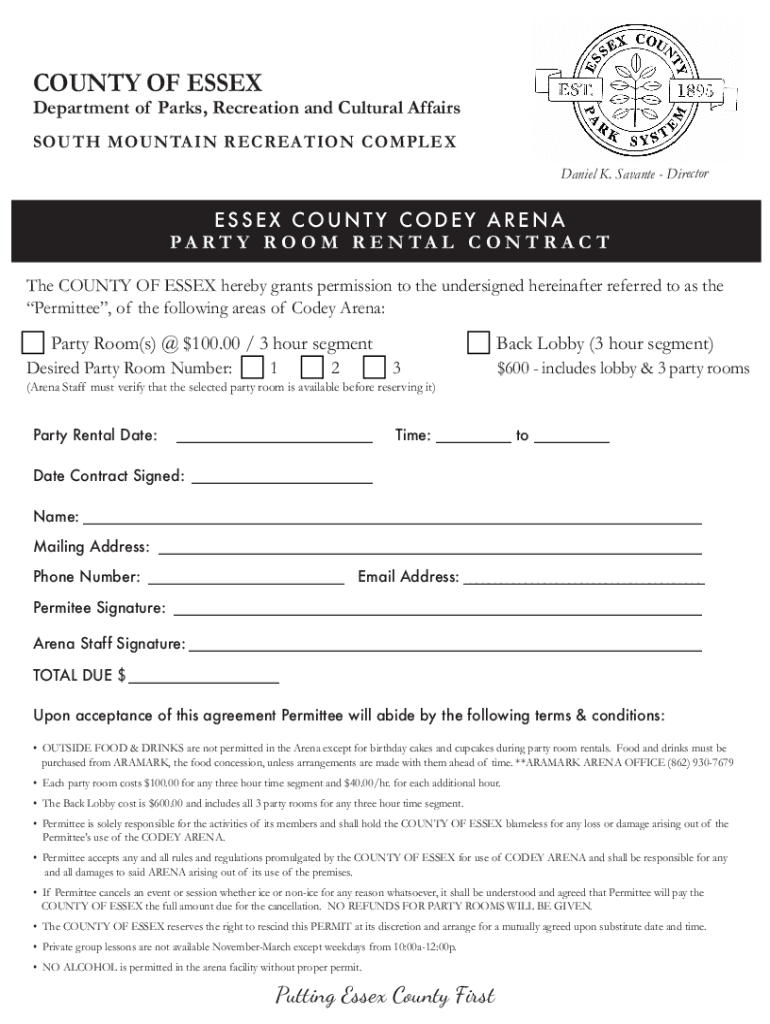 Fillable Online SOUTH MOUNTAIN RECREATION COMPLEX Fax Email Print - pdfFiller