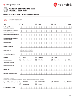 Fillable Online Identita-D-visa-Application-form.pdf Fax Email Print ...