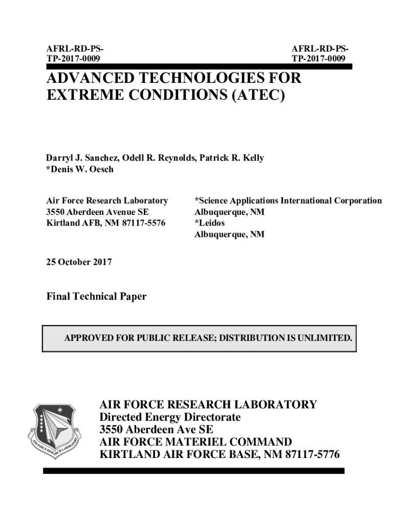 Fillable Online Advanced Technologies for Extreme Conditions (ATEC). Develop Enabling Adaptive ...