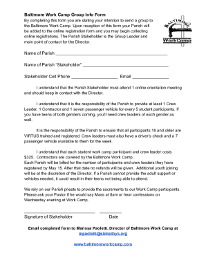 Fillable Online BWC Group Registration Form Fax Email Print - pdfFiller