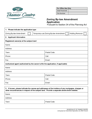 Fillable Online thamescentre on This process pertains to an application for zoning by-law ...