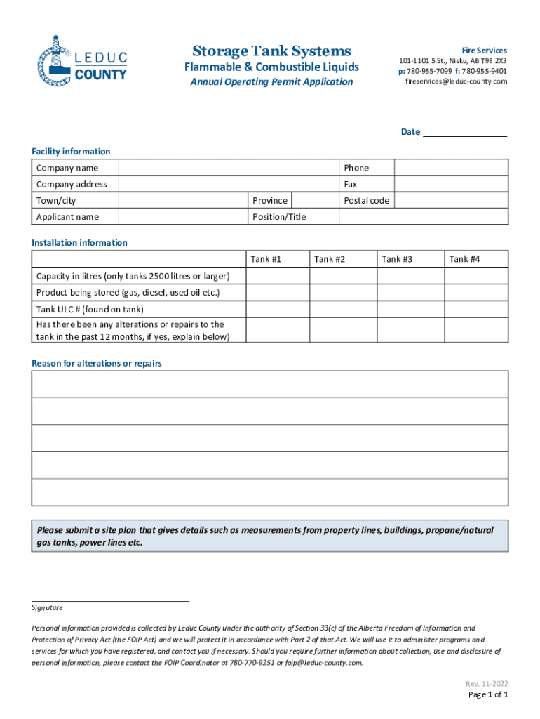 Fillable Online Annual-storage-tank-operating-permit-application-form ...