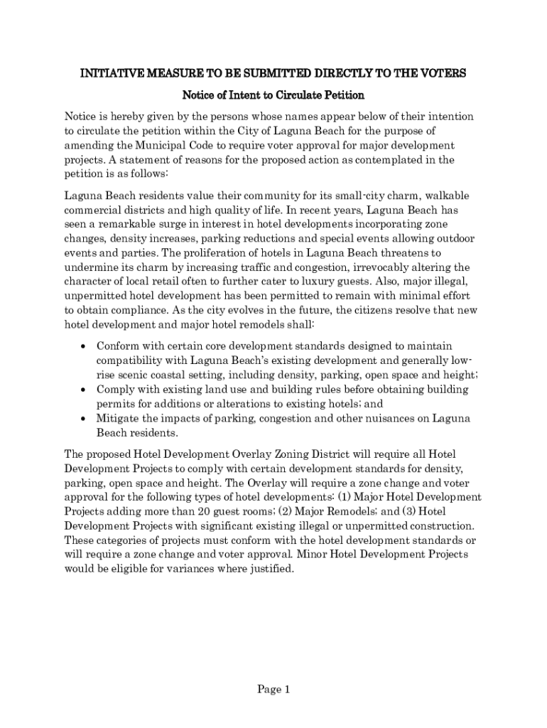 Fillable Online Sample Petition Initiative Measure to be Submitted ...