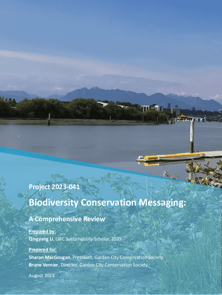 Fillable Online Biodiversity Conservation Messaging: - UBC Sustainability Fax Email Print ...