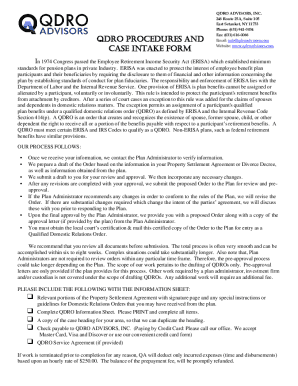 Fillable Online Attorney - QDRO Procedures and Info Sheet Fax Email ...