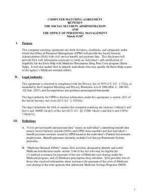 Fillable Online computer matching agreement - Social Security - SSA Fax ...