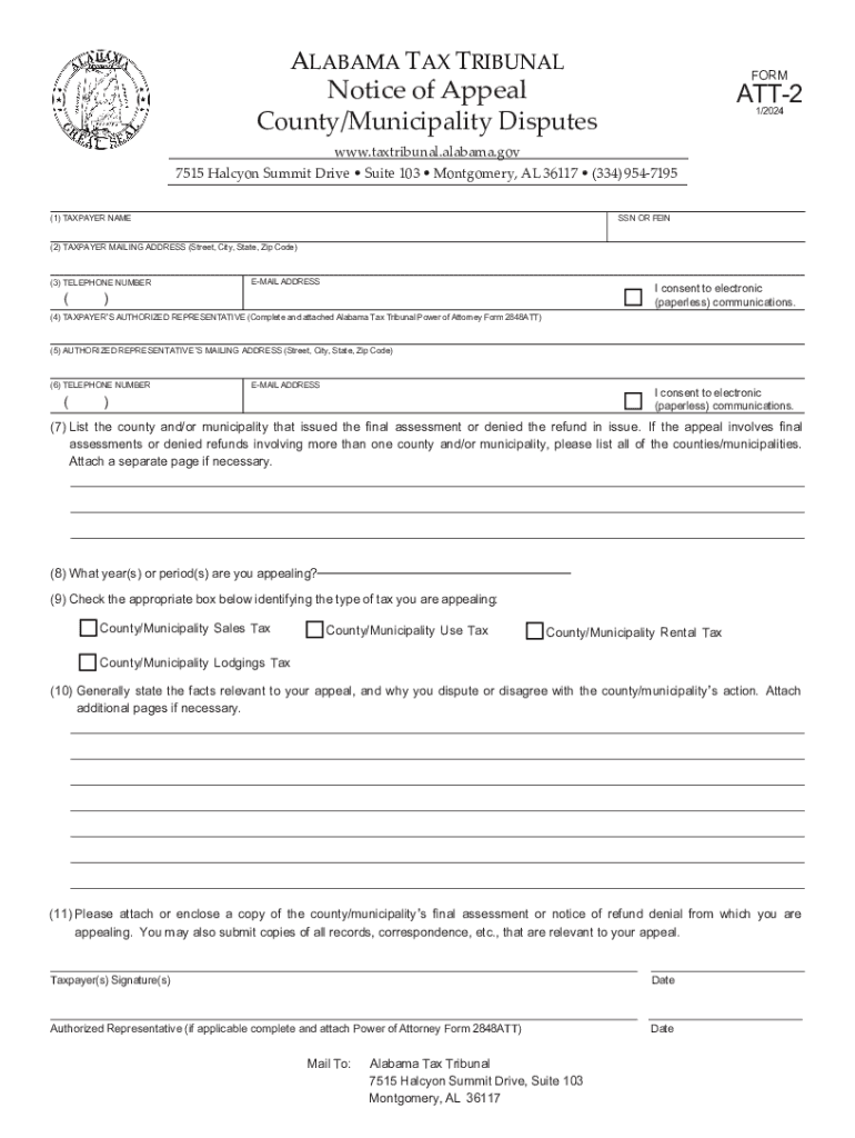 Fillable Online Final Assessment Appeal Rights - Alabama Department of ...