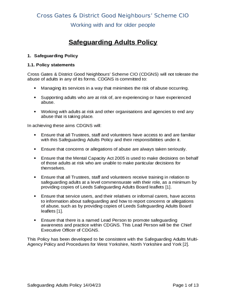 1.1 Safeguarding: What is it and Why does it Matter? Doc Template ...