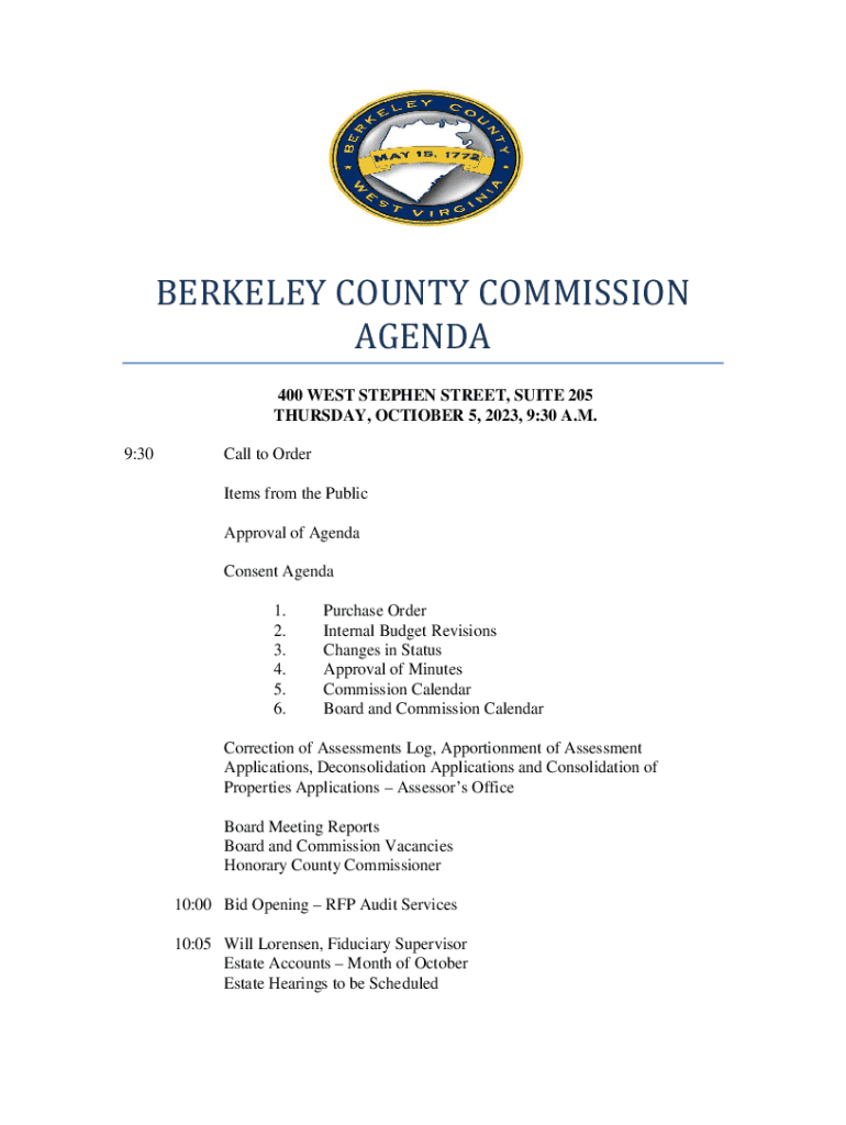 Fillable Online BERKELEY COUNTY COMMISSION Fax Email Print - pdfFiller