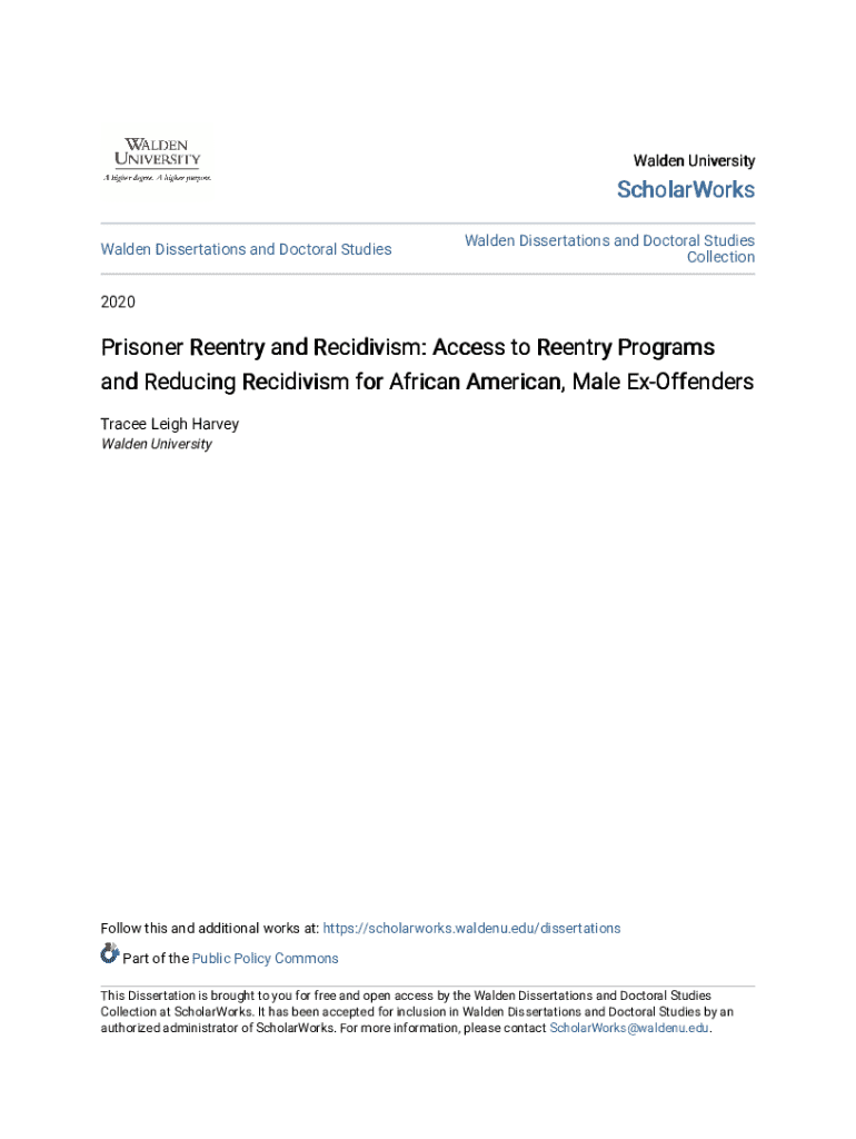 Fillable Online scholarworks waldenu Prisoner Reentry and Recidivism ...