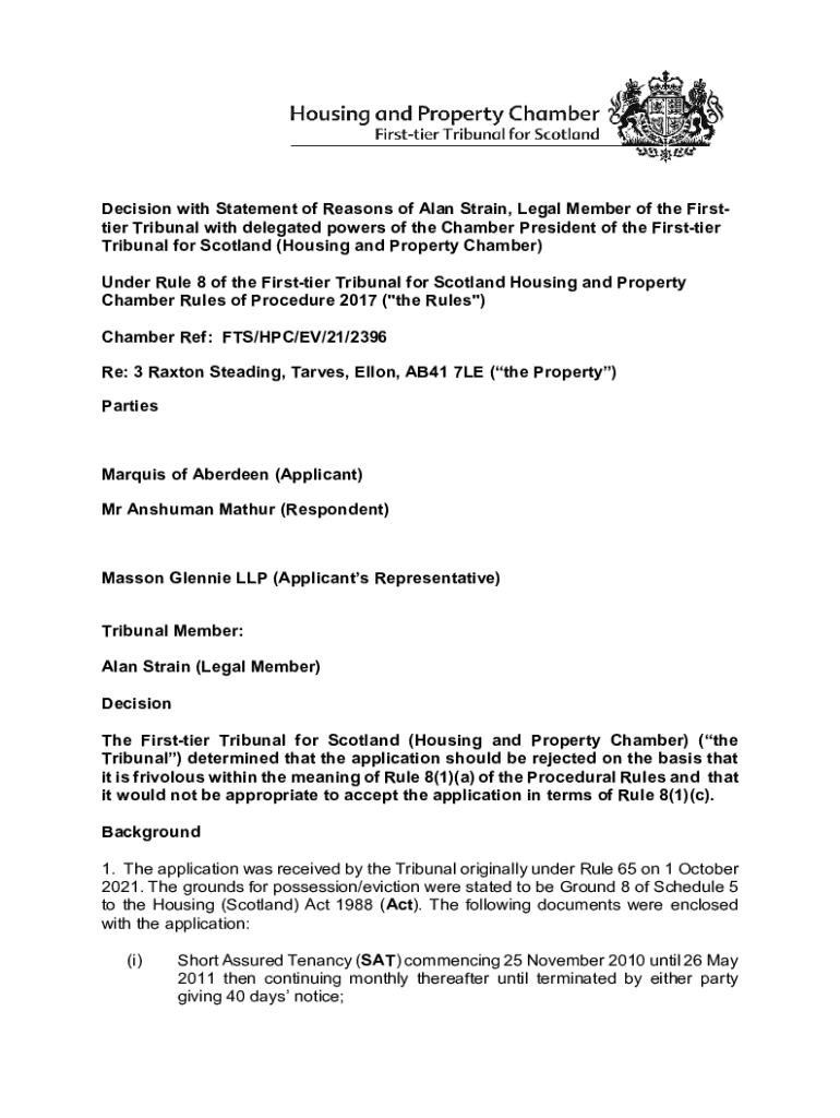 Fillable Online Decision with Statement of Reasons of Alan Strain ...