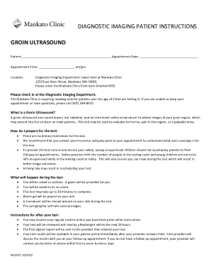 Fillable Online DIAGNOSTIC IMAGING PATIENT INSTRUCTIONS GROIN ... Fax Email Print - pdfFiller