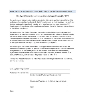 Fillable Online Attachment 1 Authorized Applicants Signature and ...