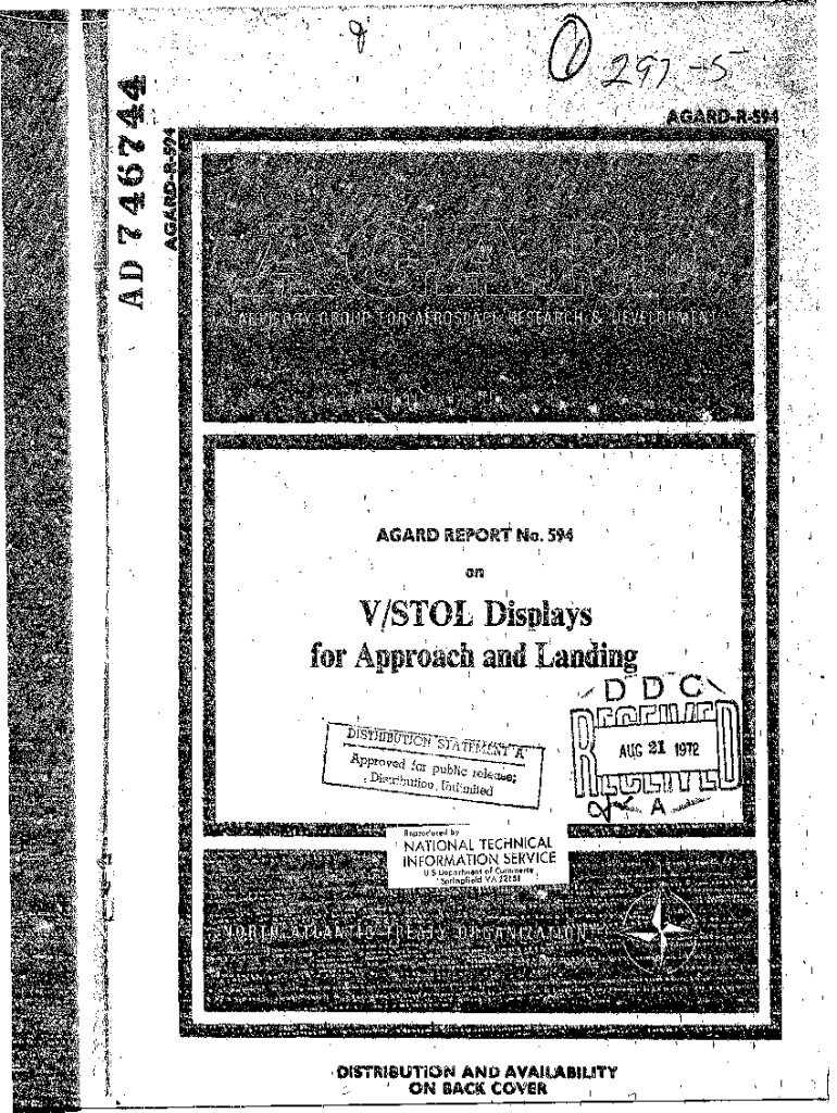 Fillable Online V/STOL Displays for Approach and Landing. The report ...
