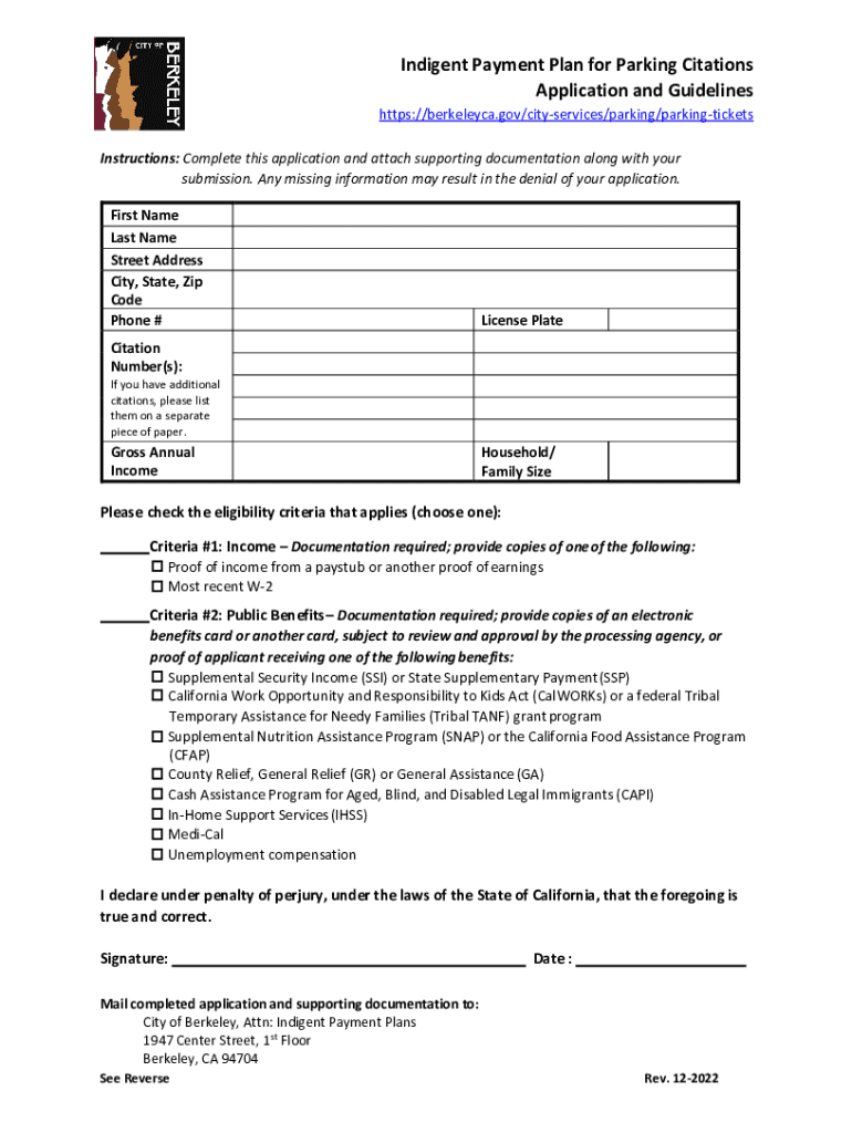 Fillable Online Indigent-Payment-Plan-for-Parking-Citations-Application ...
