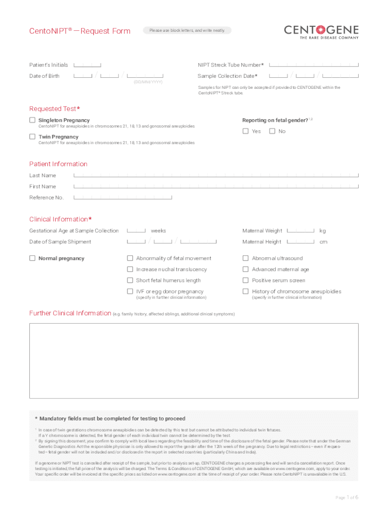 Nipt Form - Fill Online, Printable, Fillable, Blank | pdfFiller