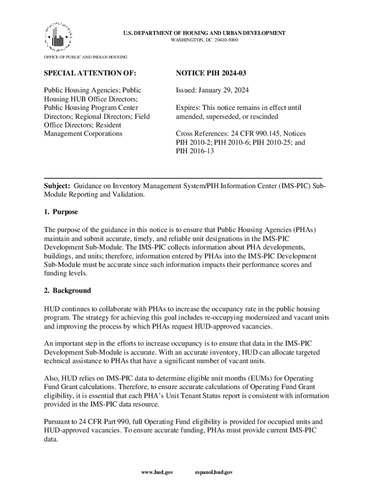Fillable Online Public and Indian Housing Notices - HUD Fax Email Print ...