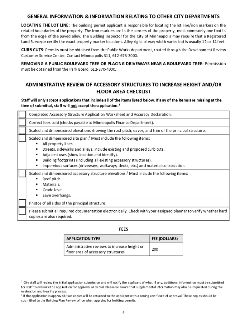 Fillable Online Accessory Structures Handout and Application Fax Email Print - pdfFiller