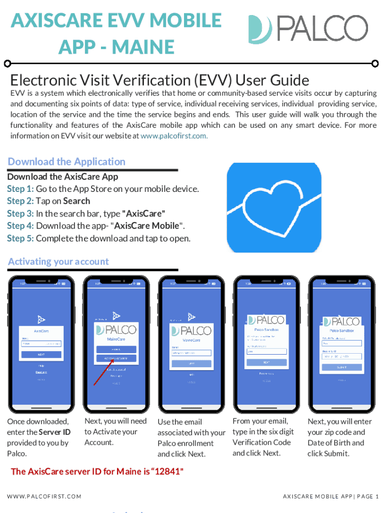 Fillable Online Maine Axis Care Moble App EVV User Guide DRAFT Fax ...