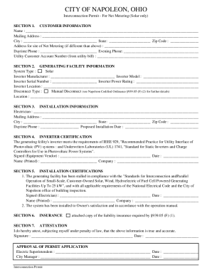 Fillable Online Permits and Forms :: Napoleon, Ohio Fax Email Print ...