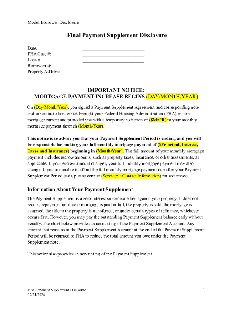 Fillable Online Annual Disclosure Statement Model Document - HUD Fax ...