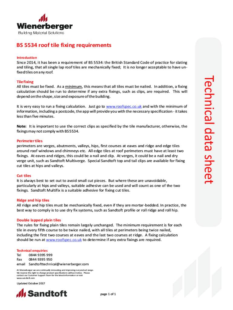 Fillable Online BS 5534 roof tile fixing requirements. Roof Tiles ...
