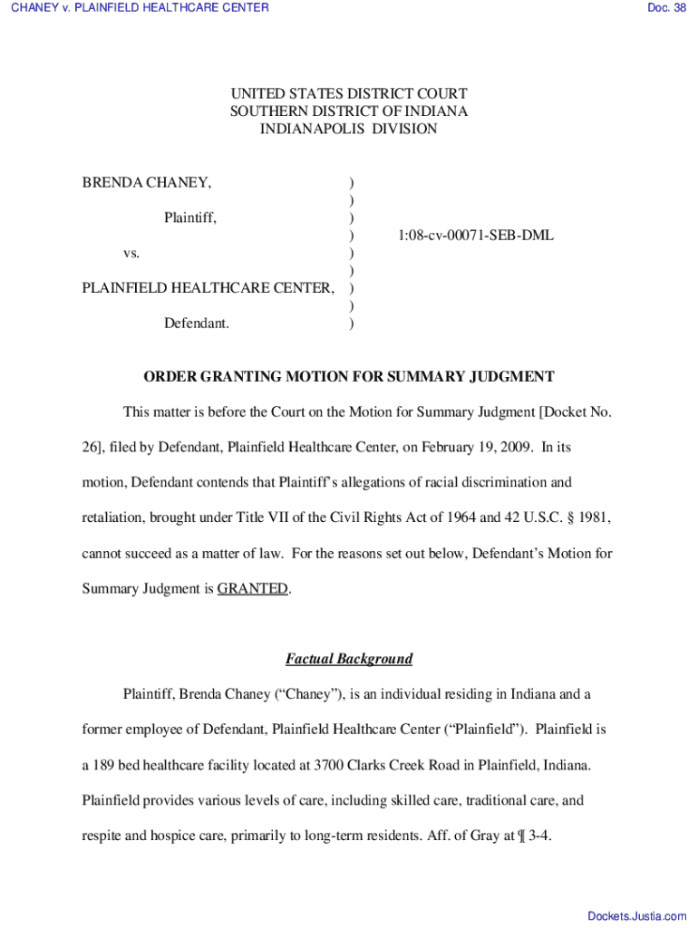 Fillable Online ORDER granting defendant's 26 Motion for Summary Judgment and ... Fax Email ...