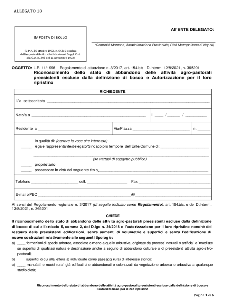 Compilabile Online Autorizzazione in sanatoria ai fini del Vincolo ...