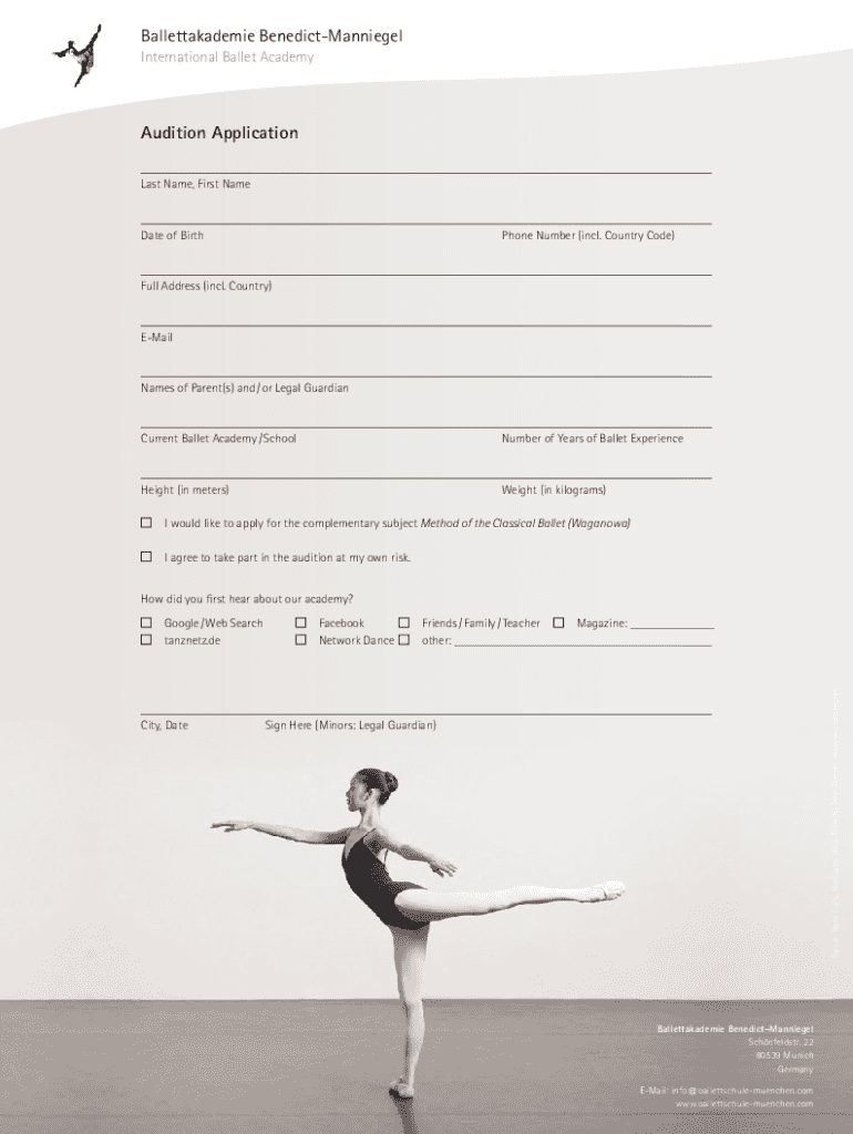 Fillable Online BBM Audition Application Form Fax Email Print - pdfFiller